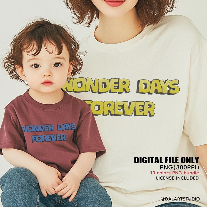 Playful Font PNG Bundle, Retro Hand Drawn Kids T-shirt Design (digital ...