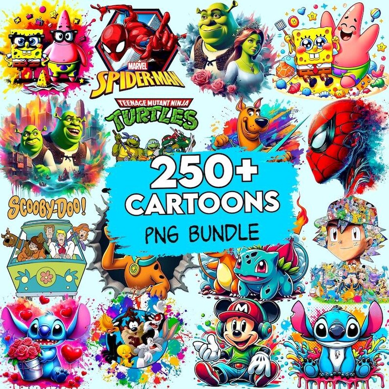 Mega Cartoon Svg Bundle, Cartoon Mega Png, Silhouette, Cricut, Cartoon ...