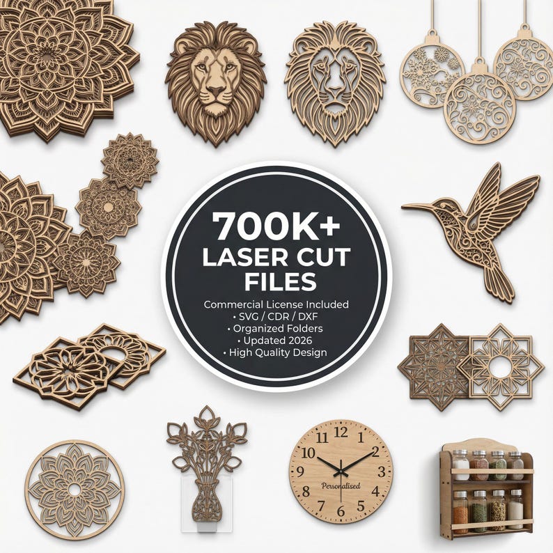Mega BUNDLE LASER CUT & Engraving Files, 500000+ Designs for Diode CO2 ...