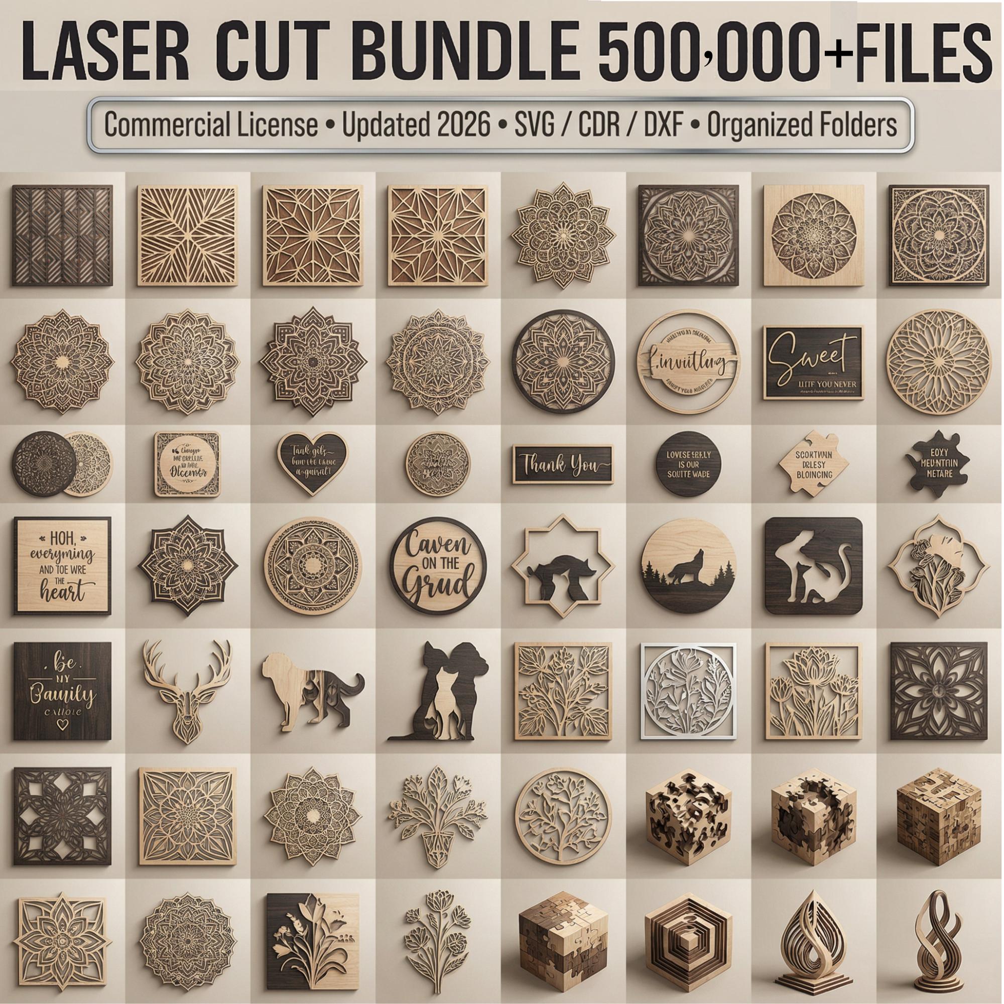 Mega BUNDLE LASER CUT & Engraving Files, 500000+ Designs for Diode CO2 ...