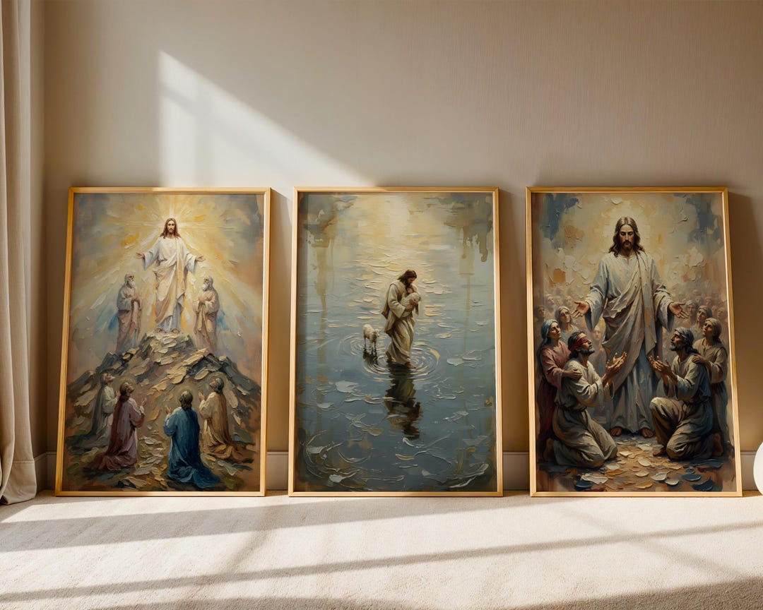 3 Pieces Wall Arts Miracle Jesus Christ Painting: Christianity ...