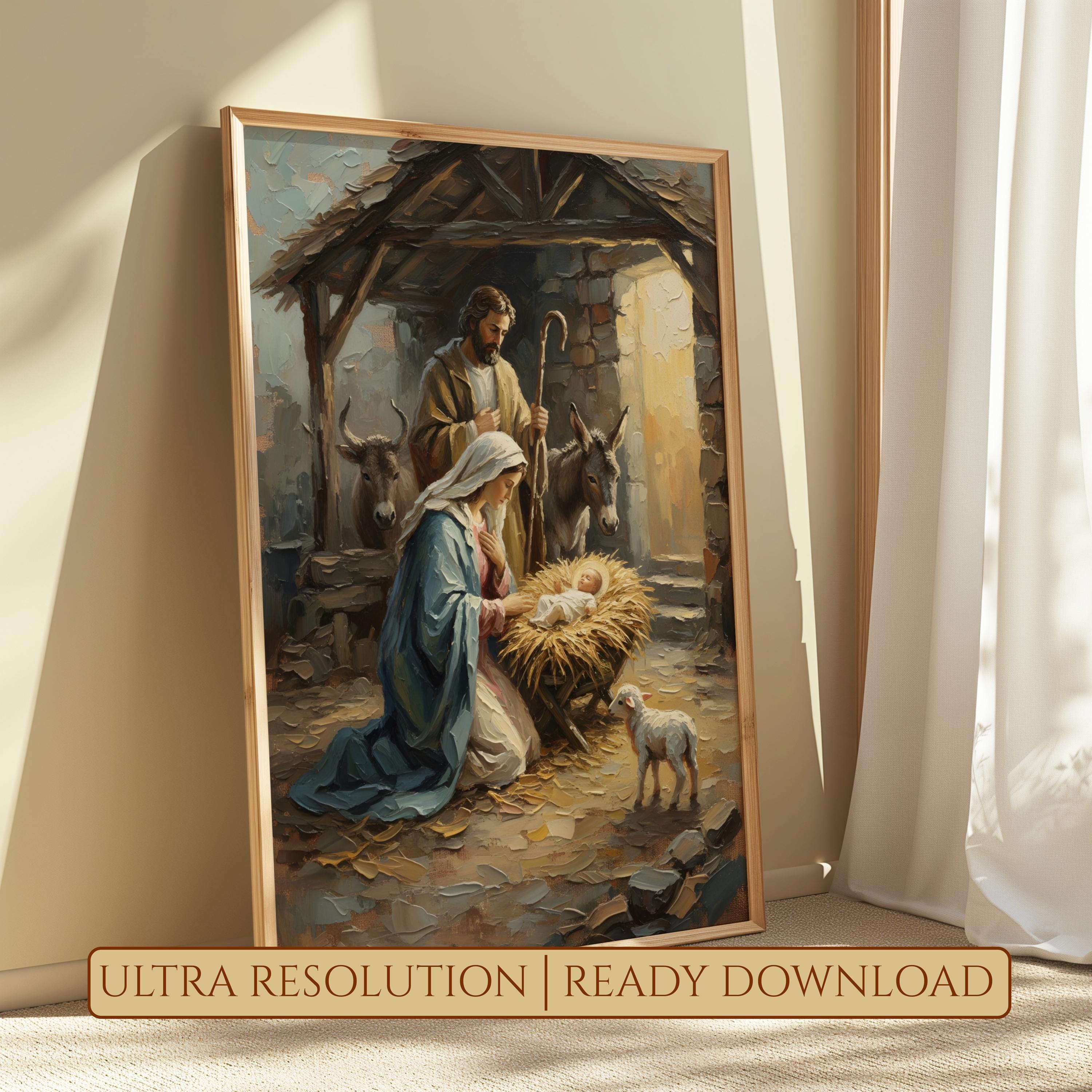 Downloadable Nativity Scene Baby Jesus Adoration: Christianity ...
