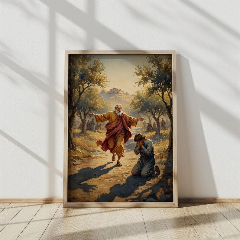Parable Prodigal Son: Christian Religious Oil Paint, Christianity ...