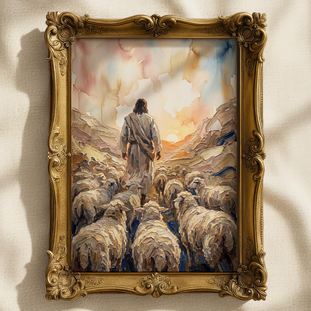 Jesus Leaves the 99 Christian Wall Art Sheep: Parable of the Good ...