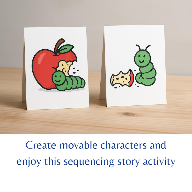 The Caterpillar and the Apple Sequencing Cards, Beginning Middle End ...