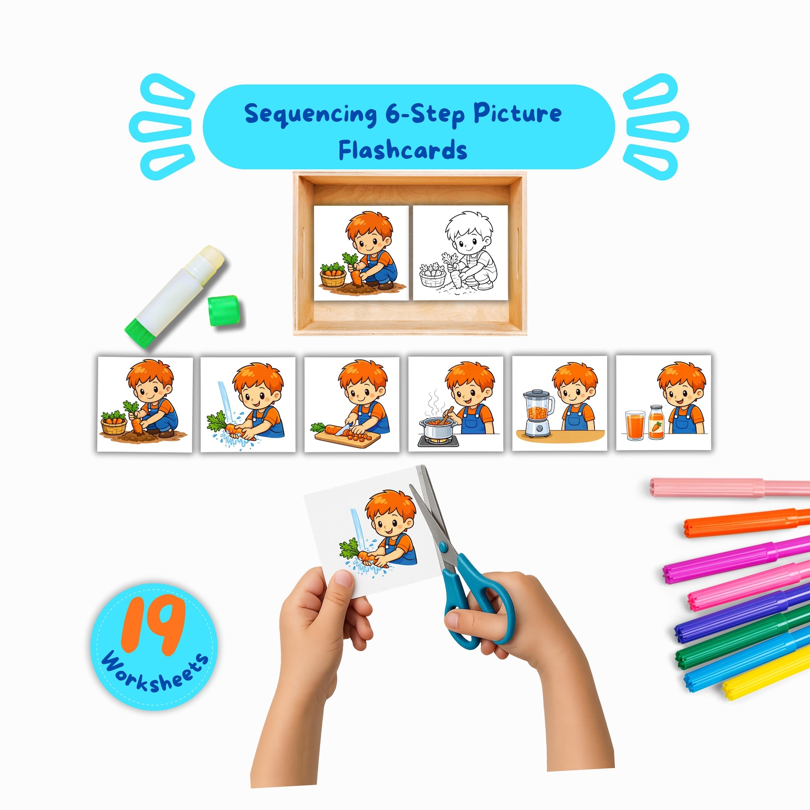 6-step Sequencing Cards for Kids , Printable Story Sequence Activity - Etsy