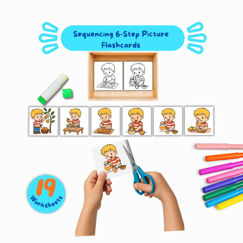 6-step Sequencing Cards for Kids , Printable Story Sequence Activity - Etsy