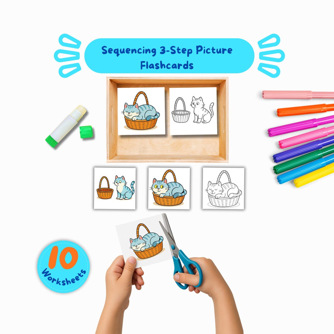 The Cat and the Basket Sequencing Story, Beginning Middle End Activity ...