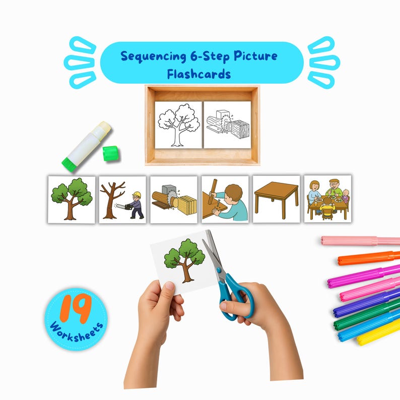 6-step Sequencing Cards for Kids , Printable Story Sequence Activity - Etsy
