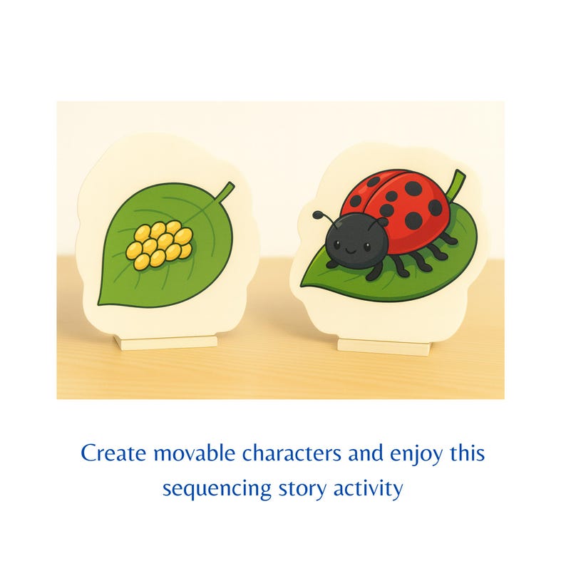 Ladybug Life Cycle Sequencing Activity for Kids, Printable Story Cards ...