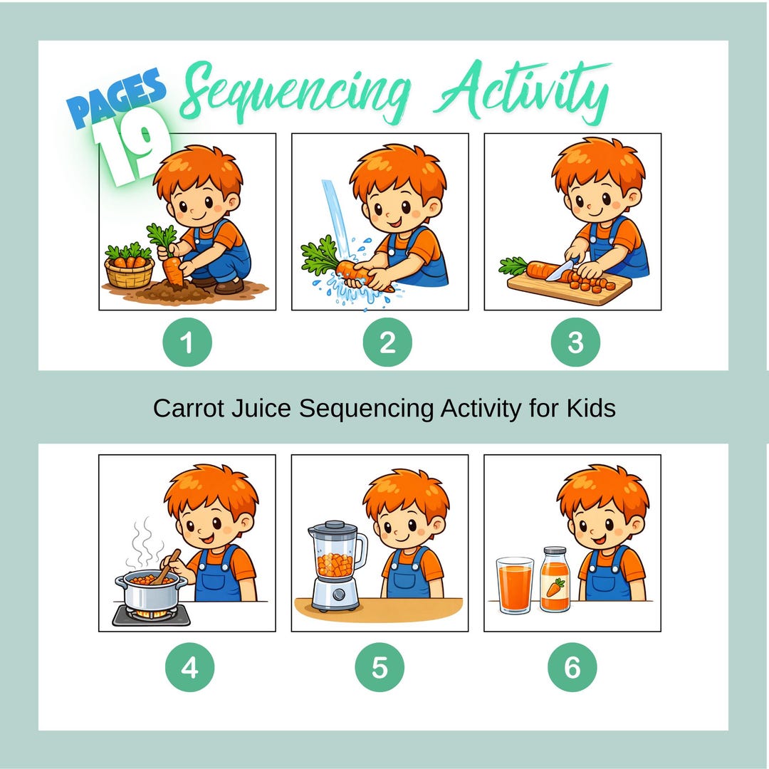6-step Sequencing Cards for Kids , Printable Story Sequence Activity - Etsy