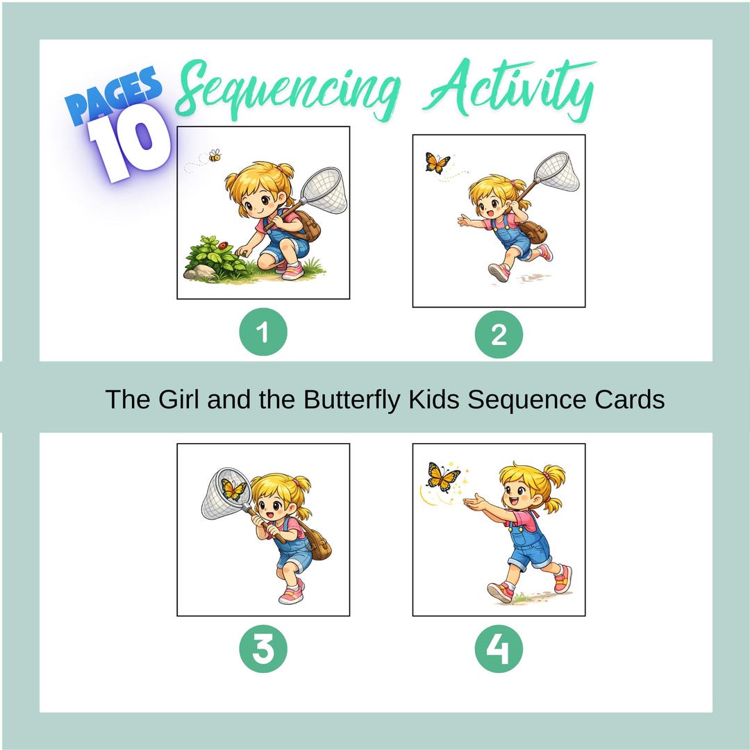 Sequencing 4-step Picture Cards ,printable Story Activity for Kids ,cut ...