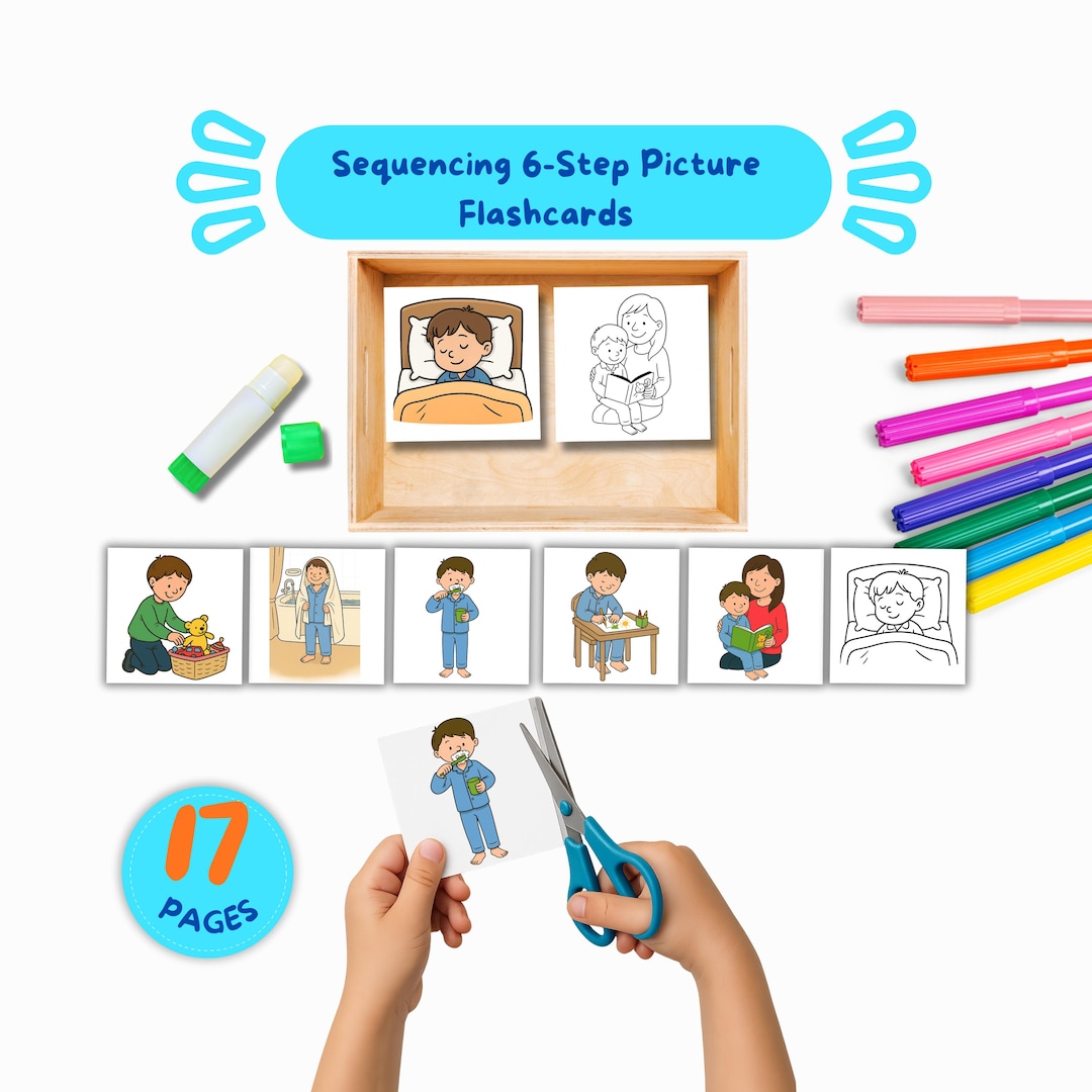 Bedtime Routine for Kids, Daily Routine Sequencing Cards, Printable ...