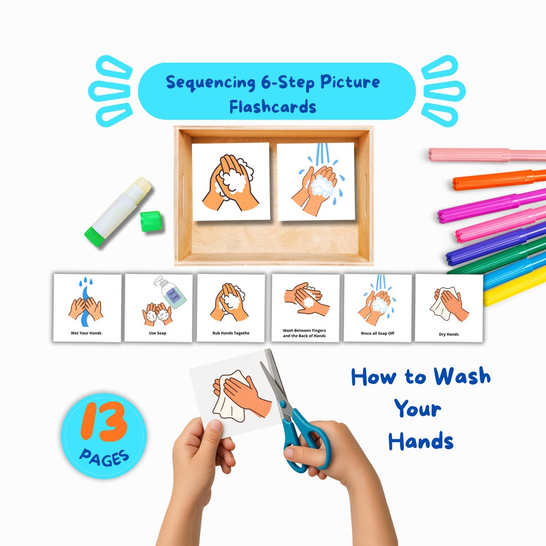 How to Wash Your Hands for Kids, Routine Sequencing Cards, Digital ...