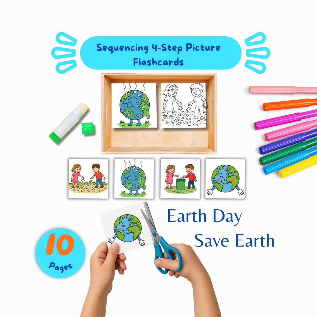 Earth Day, Save the Planet Sequencing Activity for Kids , Printable ...