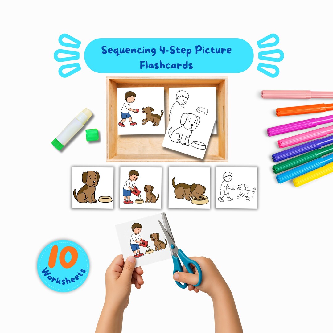 Dog and Food Story With 4-step Picture, Educational Activity PDF - Etsy