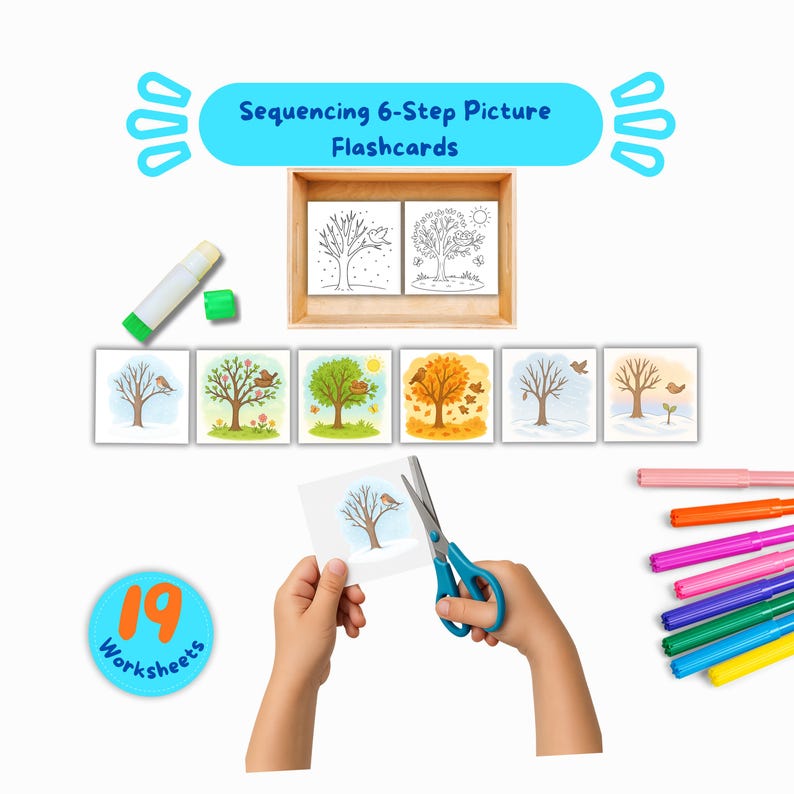 Seasons Sequencing Activity for Kids, Educational Activity PDF and Fine ...