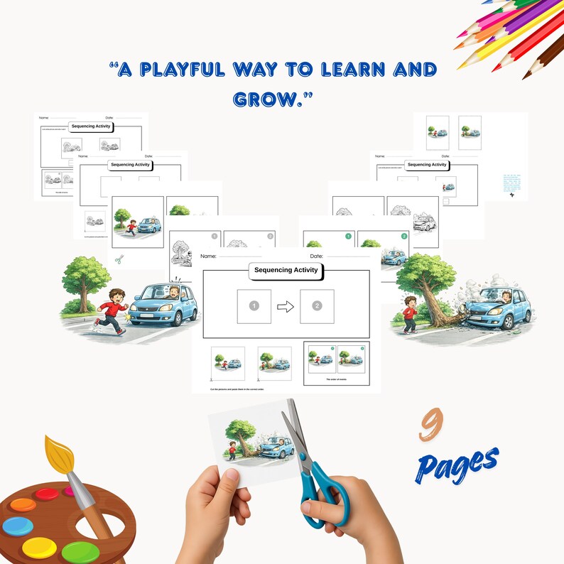 Road Safety for Kids Sequencing Cards, Motor Skills Activity, Printable ...