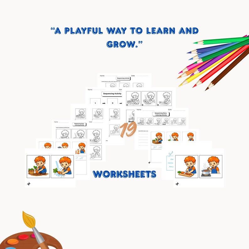 6-step Sequencing Cards for Kids , Printable Story Sequence Activity - Etsy