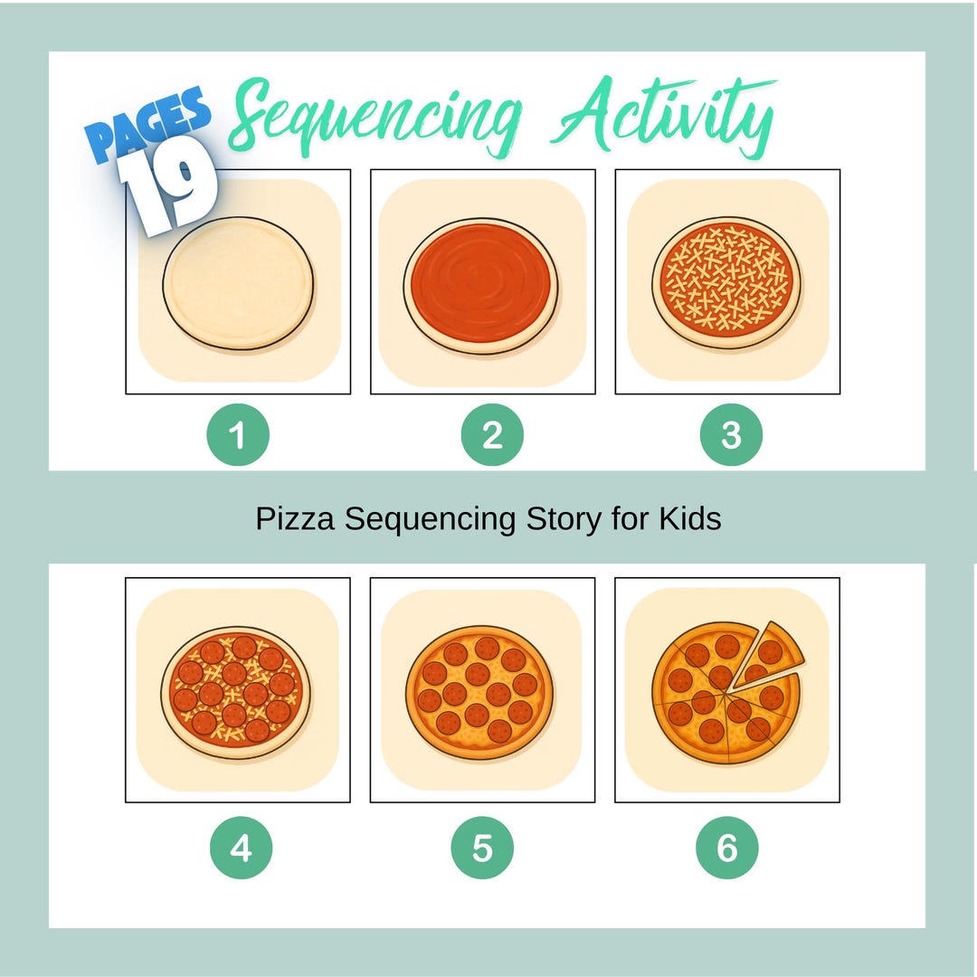 Pizza Sequencing Story for Kids, Educational Activity PDF - Etsy