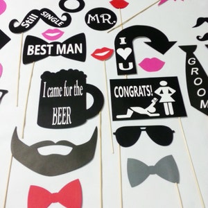 32 Piece Wedding Photo Booth Prop Set Combo | Etsy