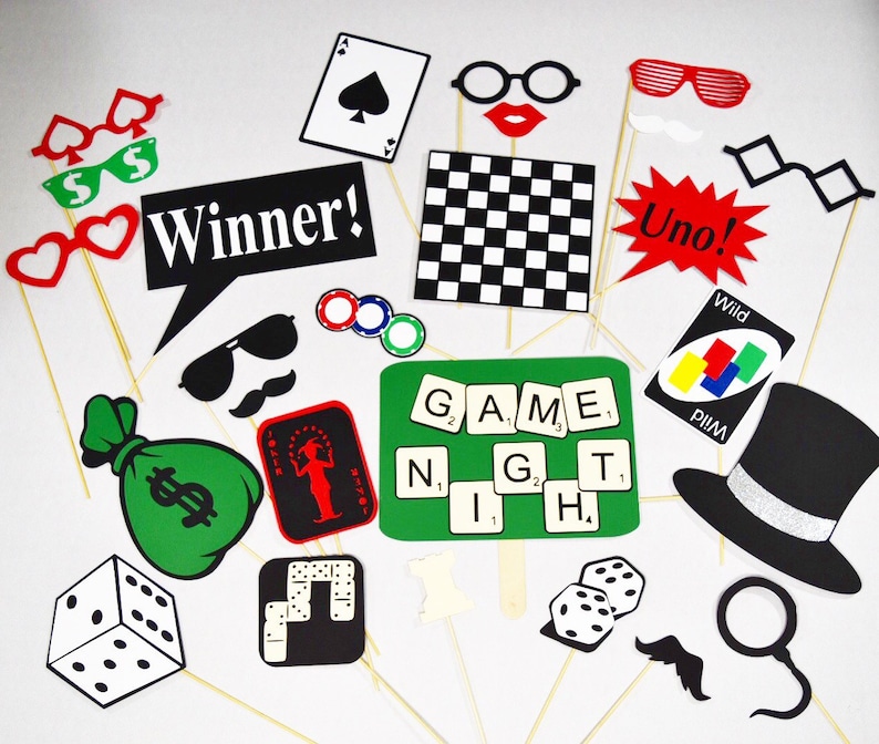 26 Game Night Photo Booth Props | Etsy