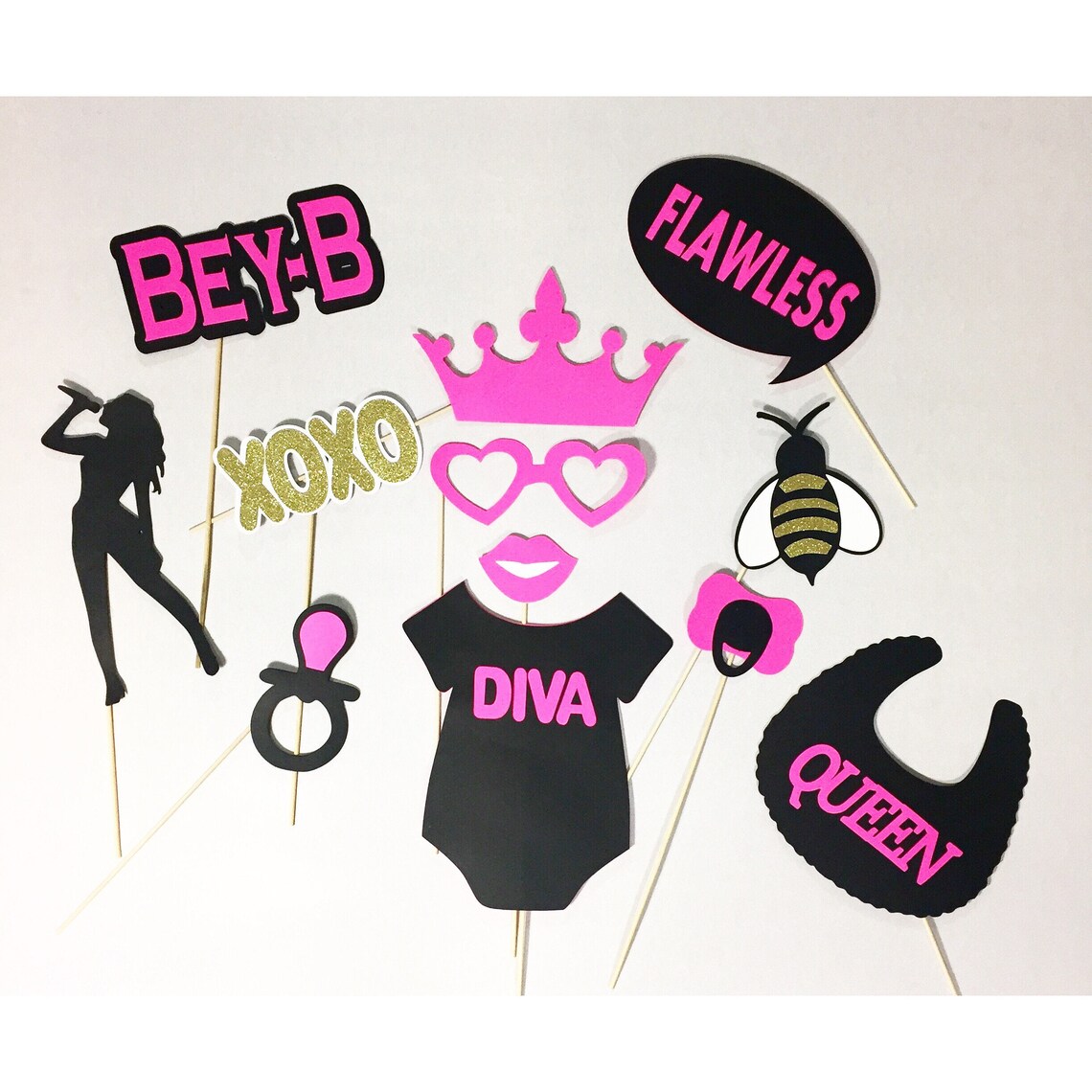Beyonce Baby Shower Props Beyb Photo Booth Props 12 Pc | Etsy