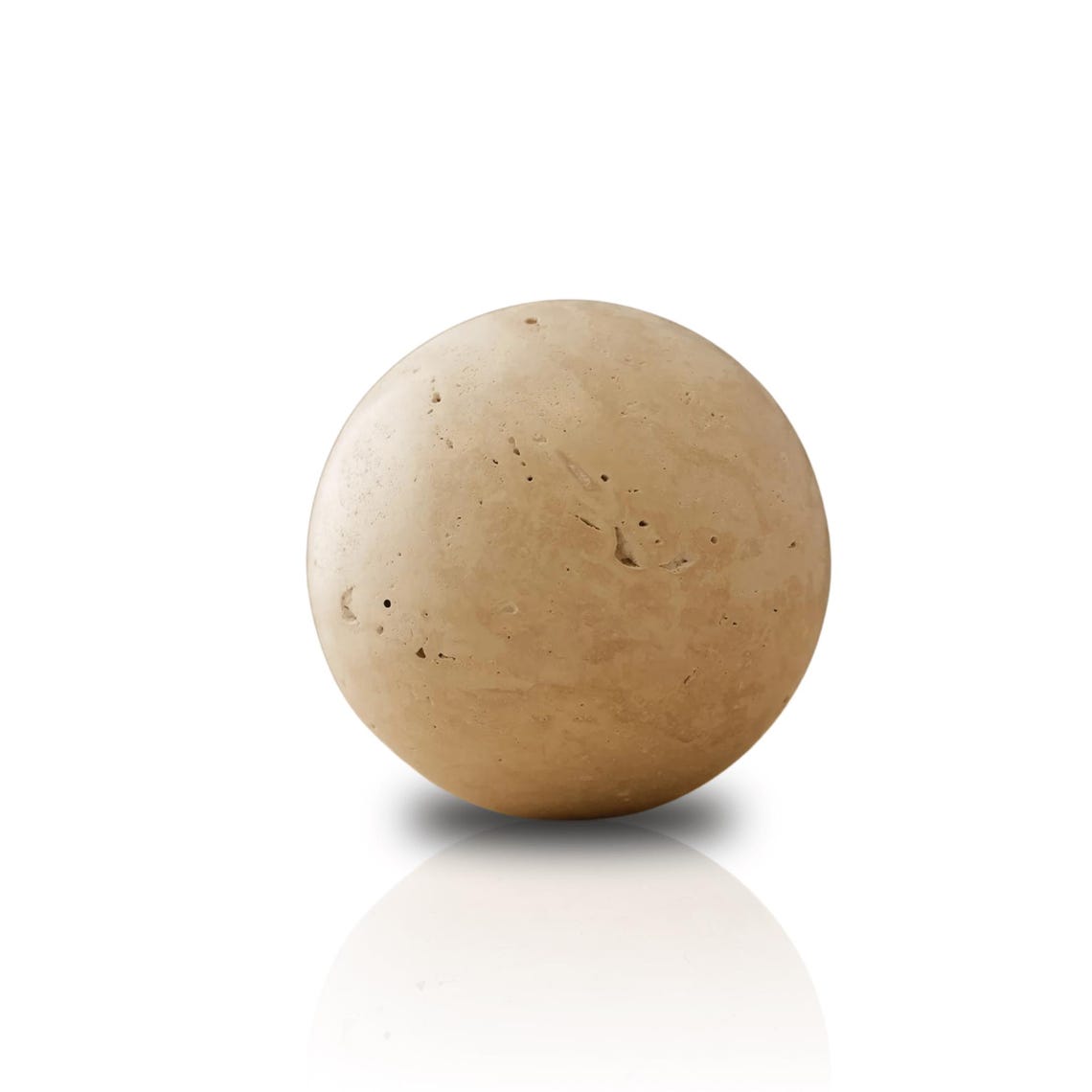 Handcrafted Sphere Travertine Sculpture, Beige Stone - Etsy