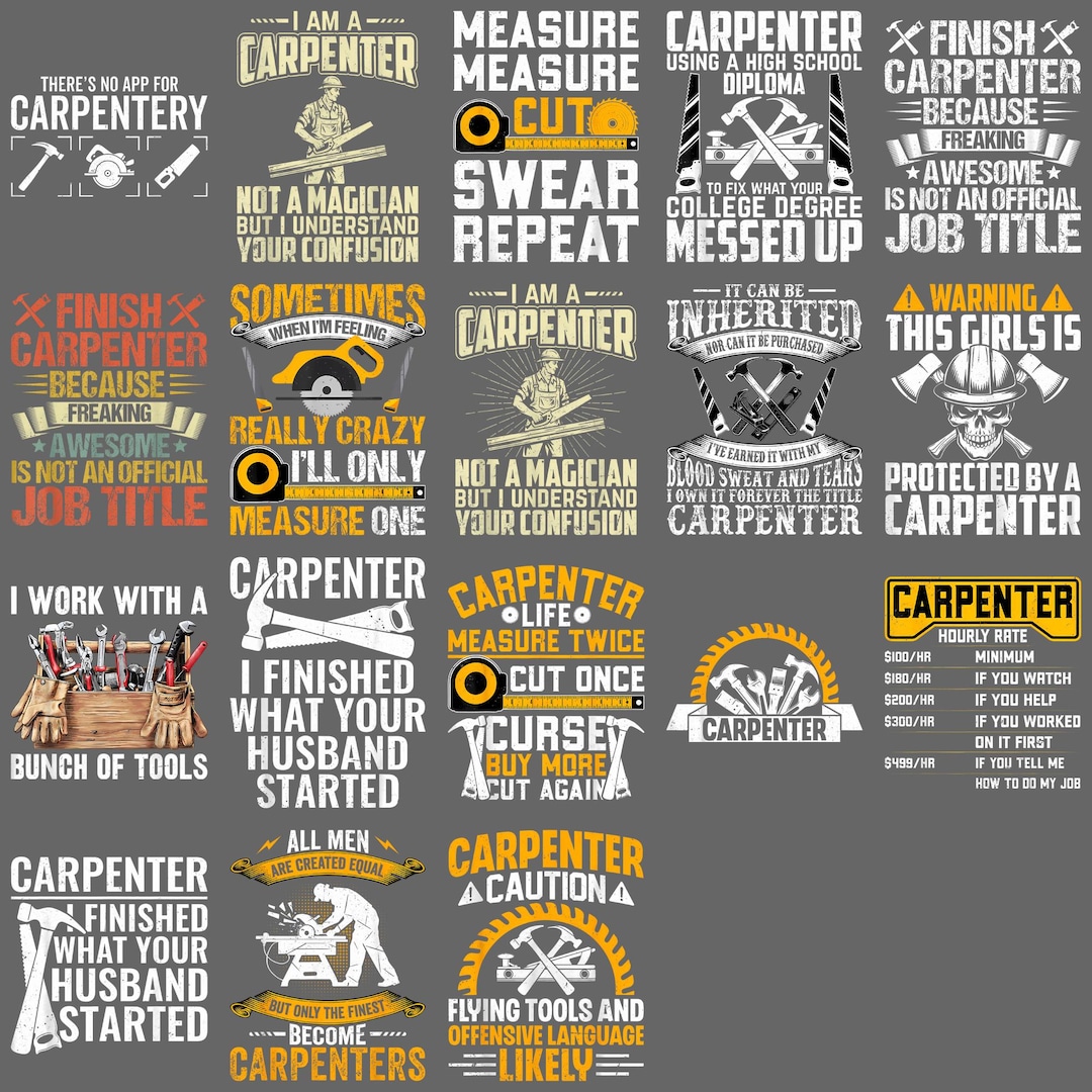 Woodworker Humor PNG, Funny Carpenter Quote Retro Clipart, Carpenter ...