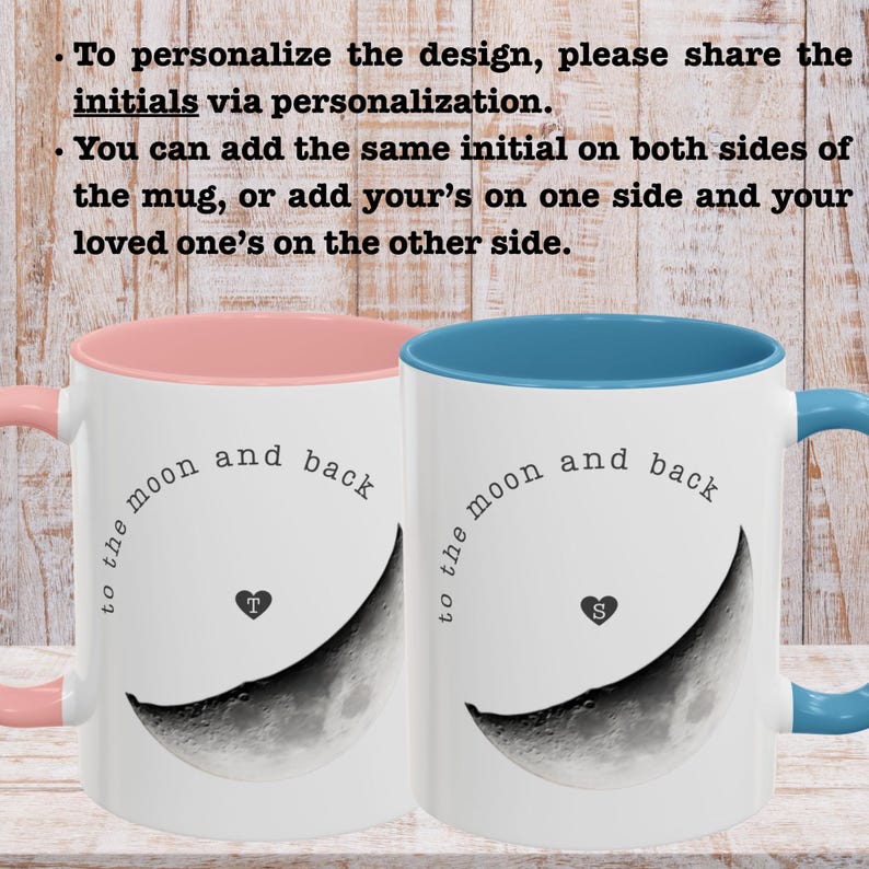 To the Moon and Back Personalized Mug, Romantic Anniversary Gift - Etsy