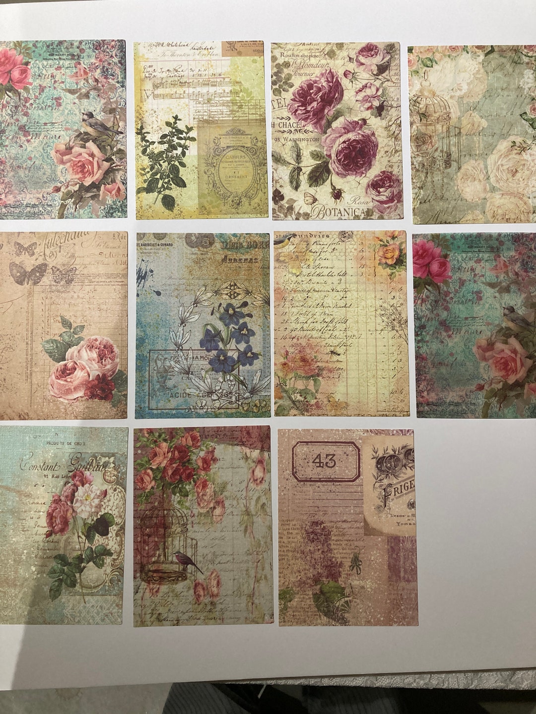 NEW Vintage Style Paper / Vellum Sheet Set, Set of 20 Collaging ...