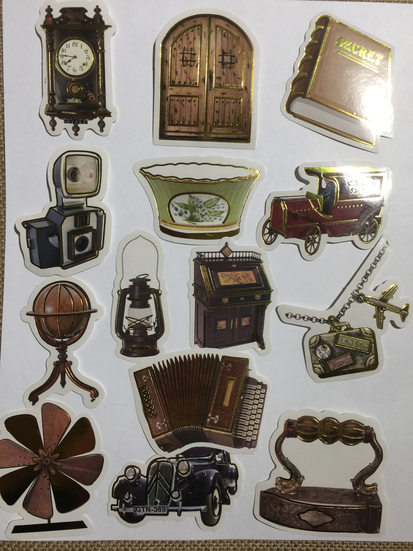 NEW Retro Style Gold Accent Stickers Set of 24 - Etsy