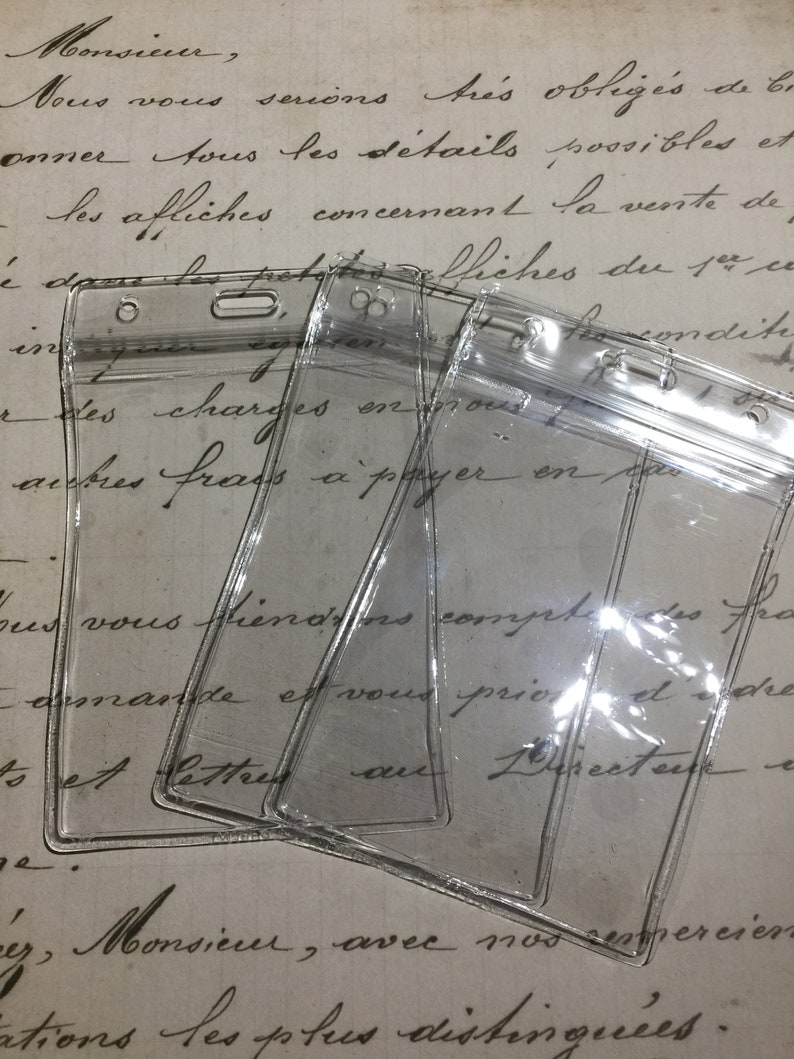 BACK!!! Clear Zip Top Badge Holders ( Set of 3 ) Picture Frame, Shaker ...
