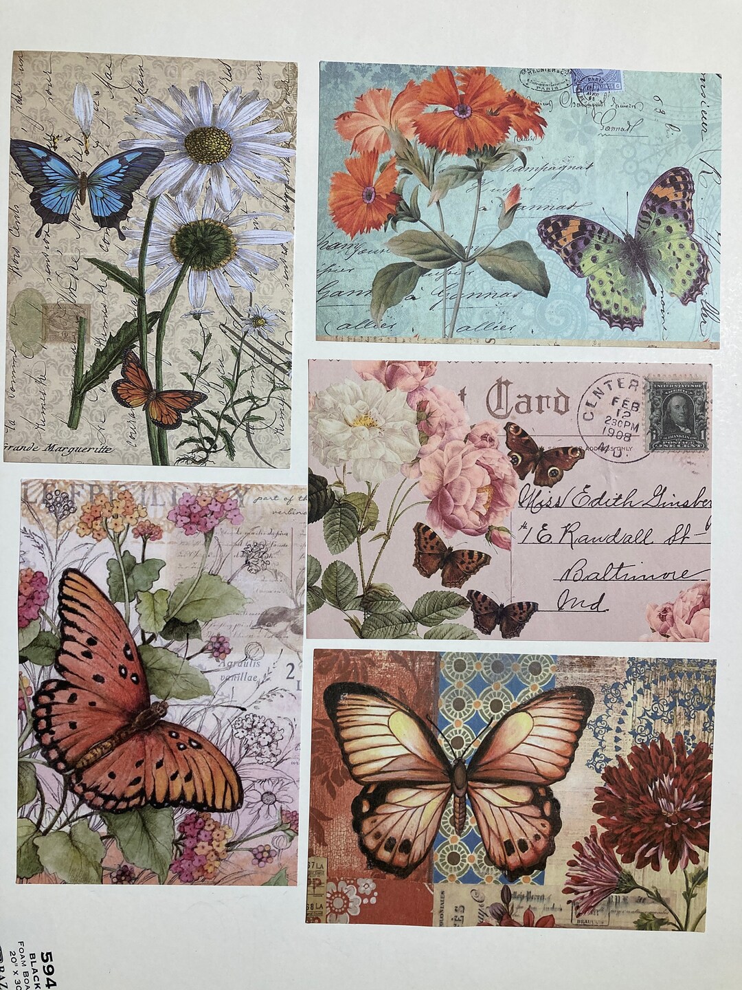 NEW!!! Paper Ephemera Butterfly Collage Sheets ( Set of 15) Journaling ...
