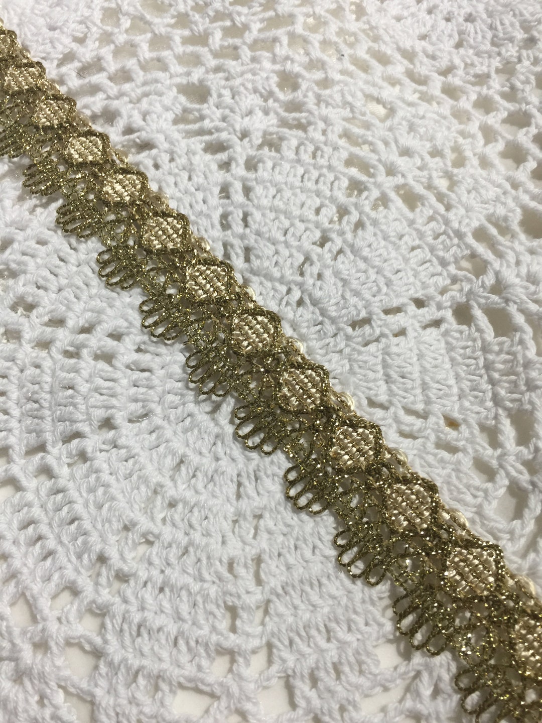 NEW!!! Embroidered Gold Metallic Trim, Sewing, Collages, Journaling ...