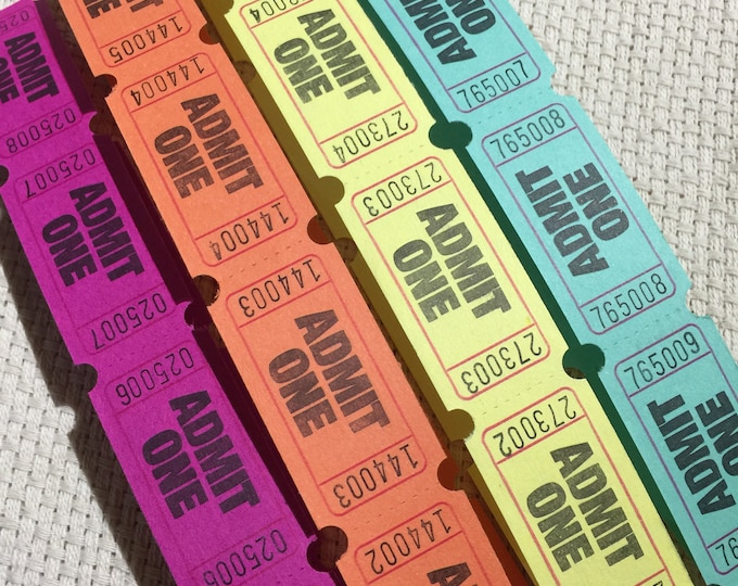 Assorted Color Set of Carnival Tickets 20 Ticket of Each Color ...