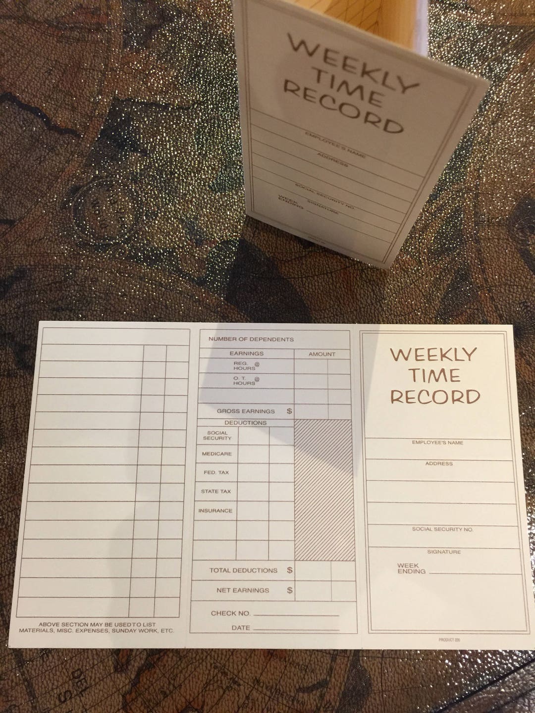 BACK!!! Vintage Weekly Time Card Trifold ( Set of 10 ), Junk Journals ...