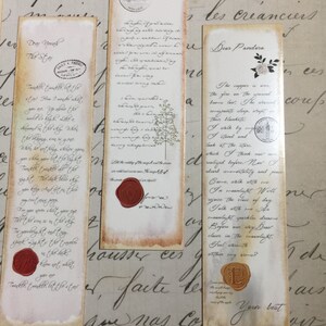 NEW!!! Poem Bookmark Set With Faux Wax Seal ( 5 Pieces ) Journaling ...