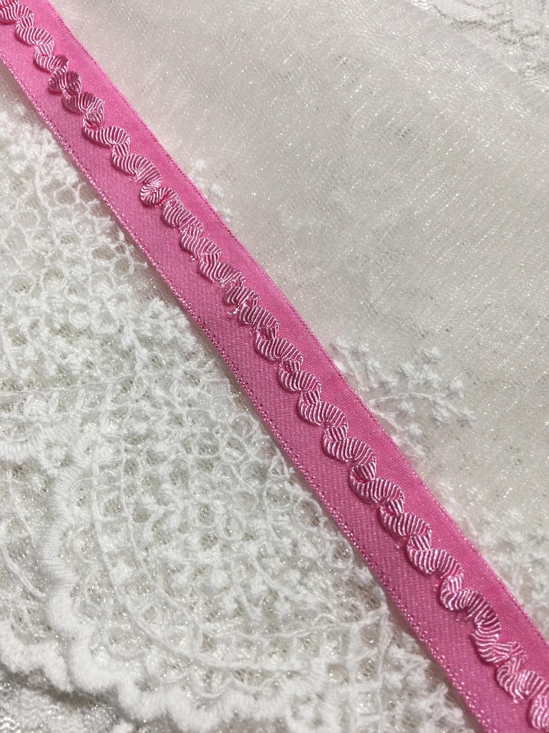 NEW PINK Stretch Trim With Sewn Pink Design Ribbon on Top - Etsy