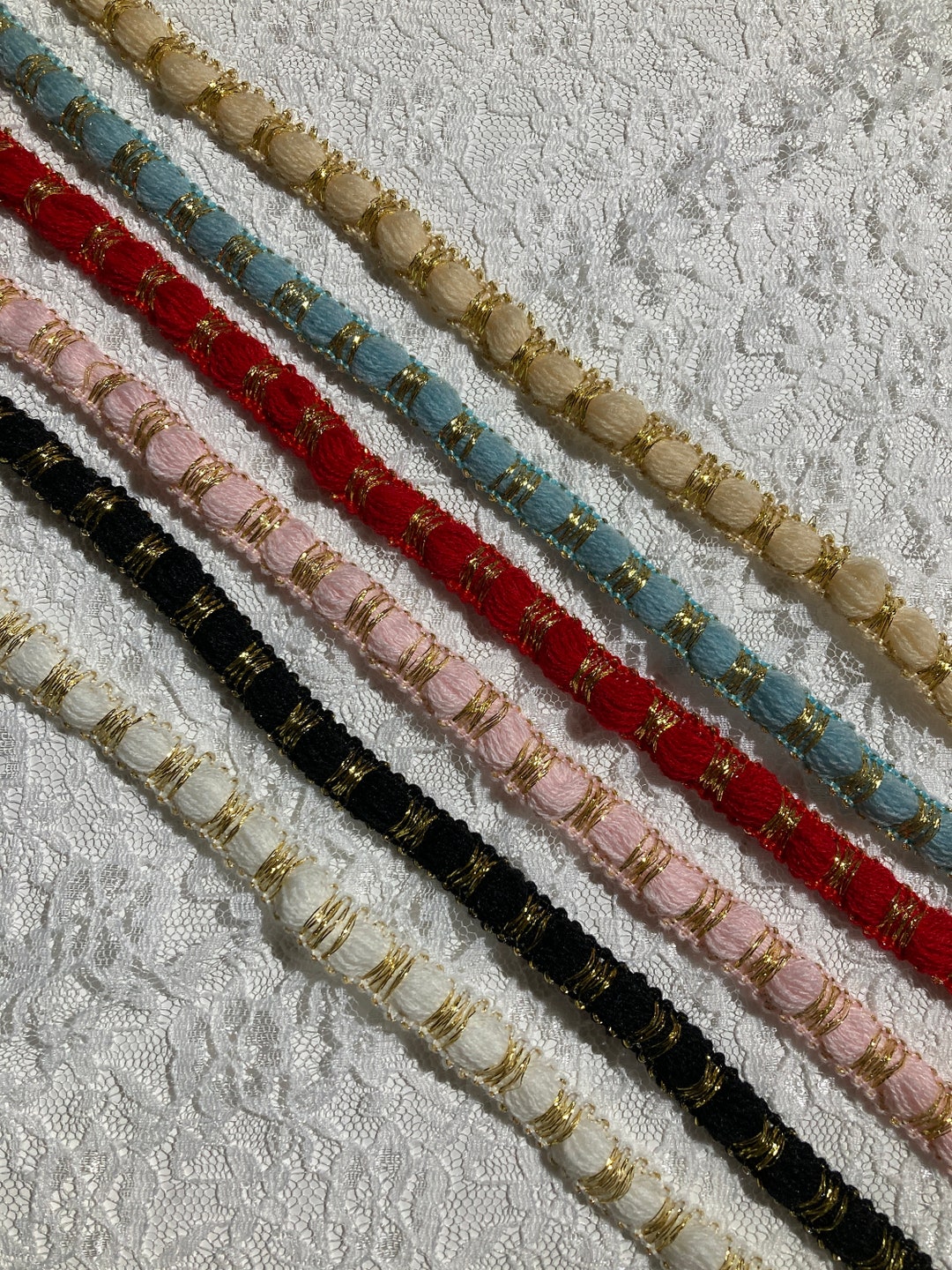 NEW!!! Fancy Braided Narrow Trims With Metallic Gold Treads, ( 1 Yard ...