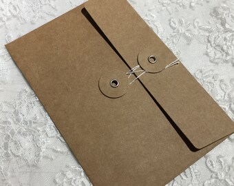 String and Button Envelopes - Etsy