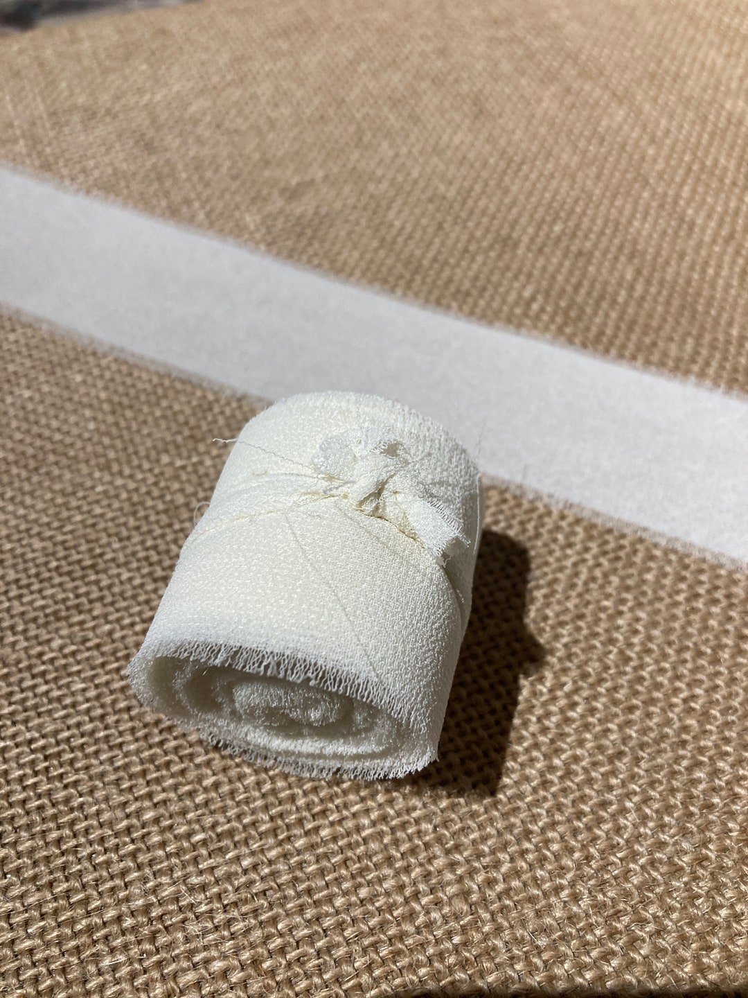 NEW! Frayed Chiffon Ivory Roll, Embellishments, Journaling, Sewing ...