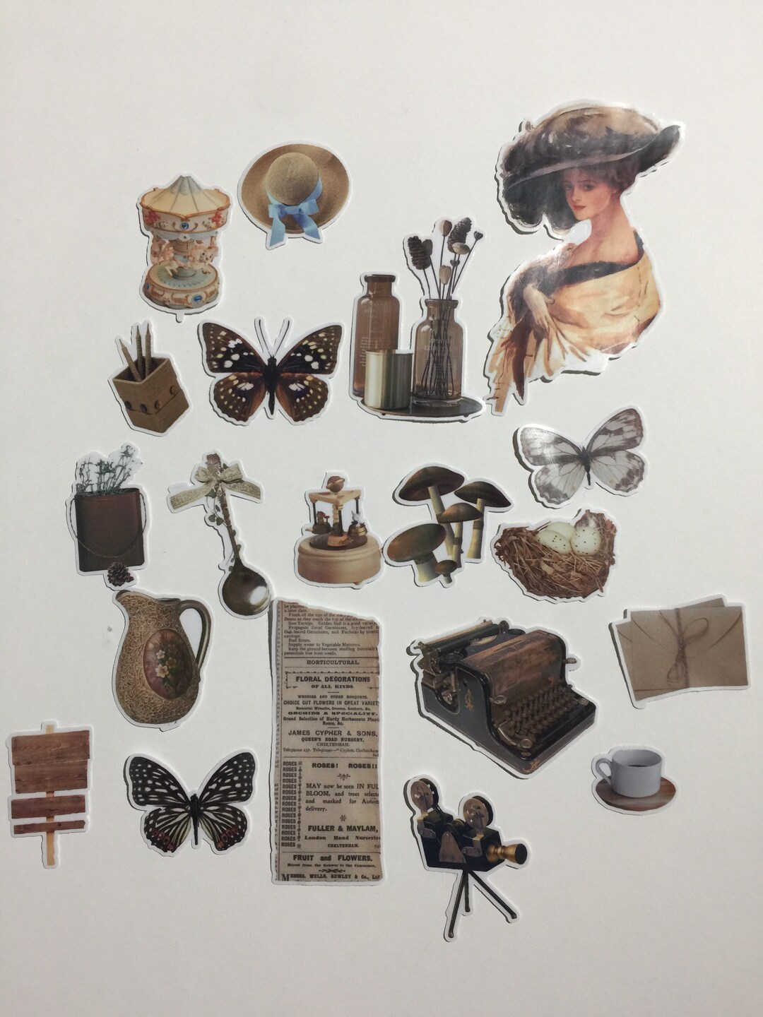 NEW Vintage Theme Sticker Set Set of 20 Collages,scrapbooking ...