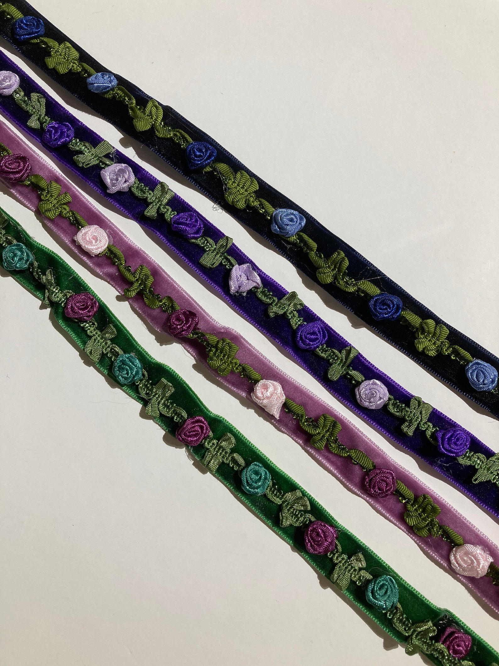 NEW Handmade Velvet Soutache and Rose Ribbon Trim Sewing - Etsy