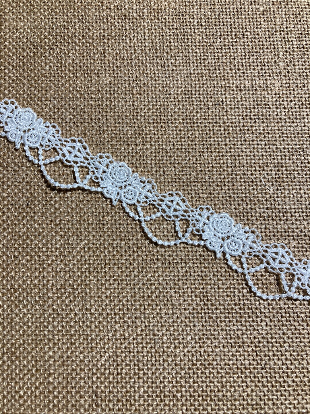 NEW!!! White Narrow Venice Draped Rose Trim, Sewing, Collages ...