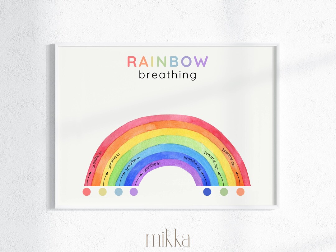 Rainbow Breathing Poster | Montessori Calm Corner Breathing Exercise ...