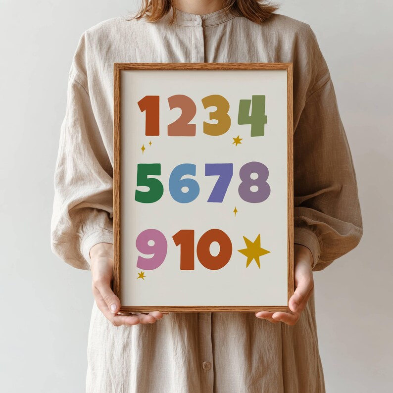 Colorful Numbers 1-10 Poster, Kids Educational Printable, Montessori ...