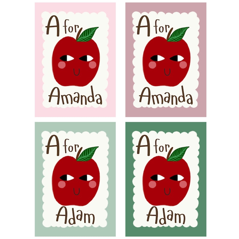 Pôster personalizado com nome, letra A, letra do alfabeto desenhada à ...