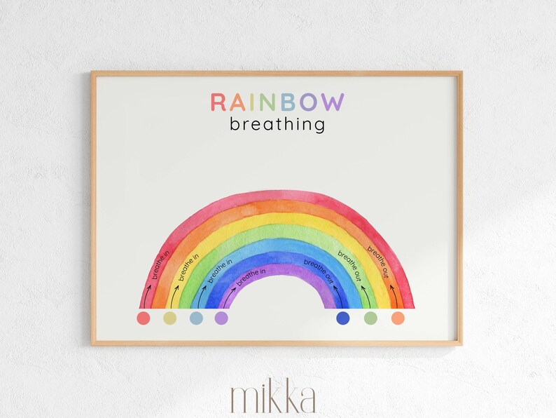 Rainbow Breathing Poster | Montessori Calm Corner Breathing Exercise ...