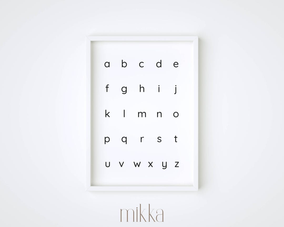 Lowercase Letters Print, Lowercase Alphabet, Minimalist Alphabet ...